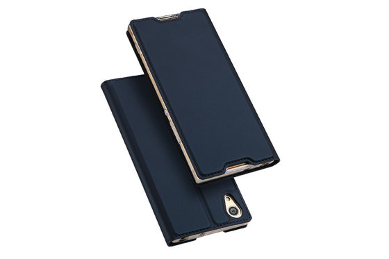 Magnetic Phone Case With Card Holder , Dark Blue Sony XA1 Case PU Leather