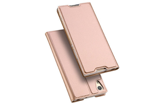 Shockproof PU Leather Sony Phone Covers XA1 Rose Gold Magnets Card Slot Kickstand