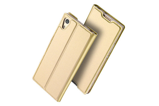 Durable Gold Sony Phone Covers XA1 Ultra Magnets PU With Stand Function