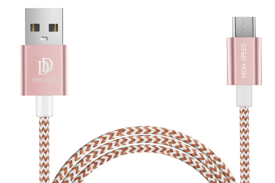 Endurable Micro USB Data Cable USB 2.0 Pink Color 100cm / 20cm Lengths