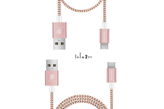 2 Pack  Usb C Charging Cable , Pink Braided Nylon USB Data Sync Cable