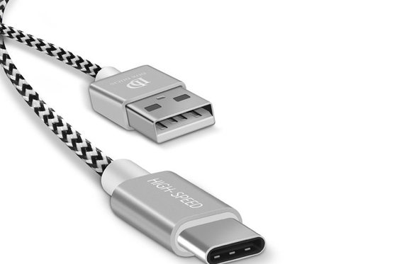 Aluminum Alloy Connector USB To USB C Cable , Quick Charge 2.1A USB C Type Cable