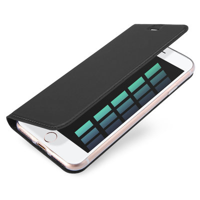 Grey smartphone Endurable Magnetic Folio iPhone 8 leather phone case with card holder