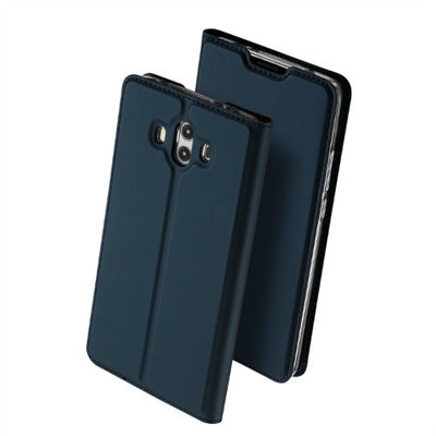Book Case Style Dark Blue Protective Pu Leather Phone Case For Huawei Mate 10