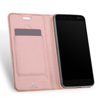 Rose Gold Color Cell Phone Wallet Case / Leather Wallet Phone Case For Nokia 2
