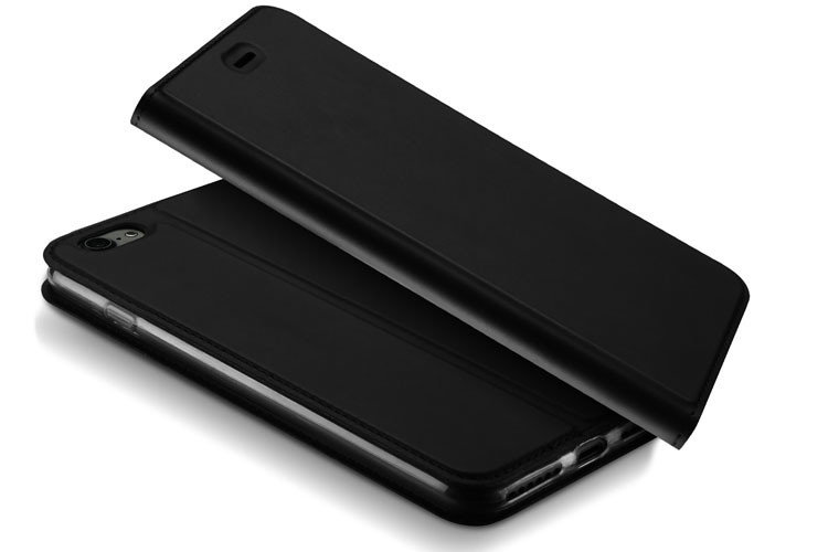 Shockproof Iphone 7 Flip Cover , Black PU Leather Iphone 7 Leather Case Magnetic