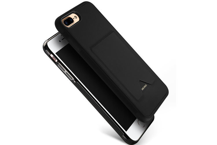 Professional IPhone Protective Cases Black Iphone 7 Back Case With Card Slot