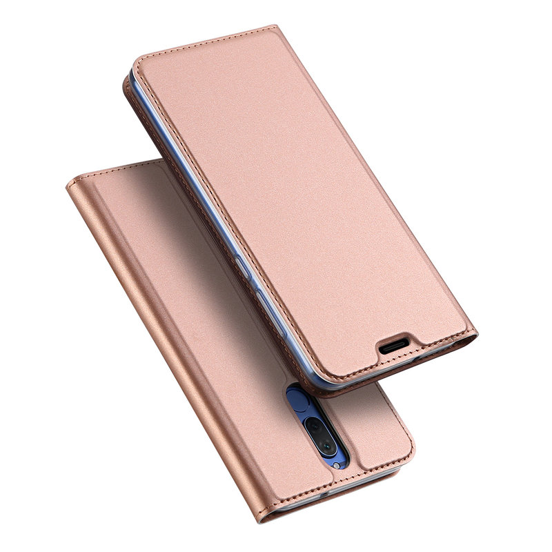 Fashionable PU Leather Huawei Mate 10 Lite Cover Rose Gold Magnets Available