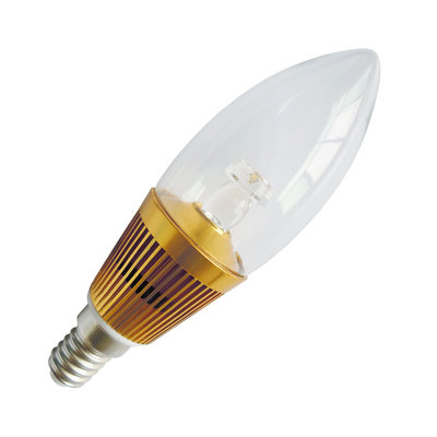 High Power 3 Watt 110v, 130v, 240v E14 LED Candle Light with Tail / 2700 ~ 6400K