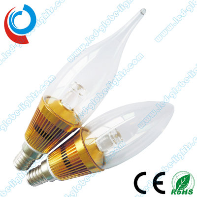 High Power 3 Watt 110v, 130v, 240v E14 LED Candle Light with Tail / 2700 ~ 6400K