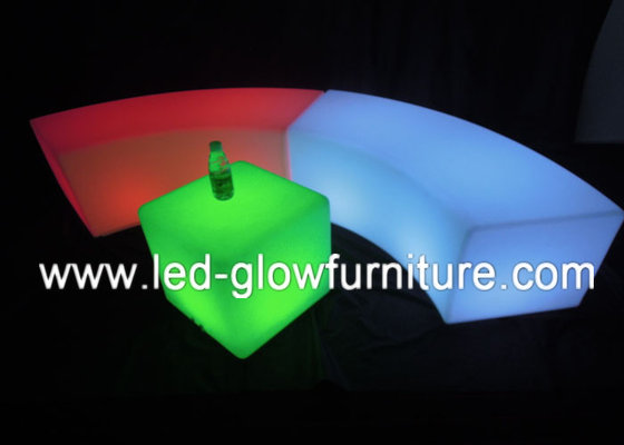 Glow wedding and event Cube illuminated bar counter stool Built - in Lithium Battery
