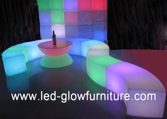Battery operated full RGB Led Bar Stool , Illuminated Nightclub Furniture Chair