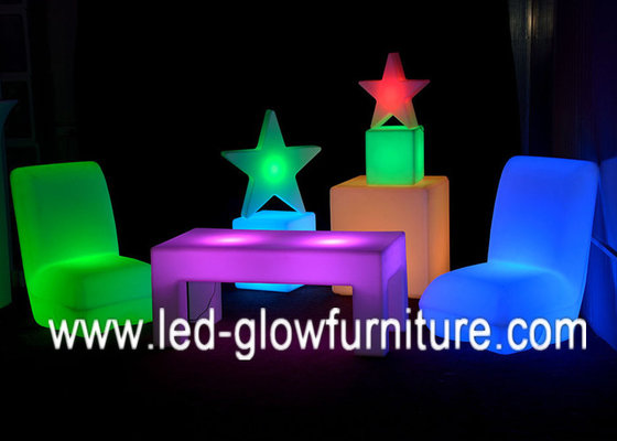 Flower shape illuminated cocktail table cubes / led coffee tables with lights
