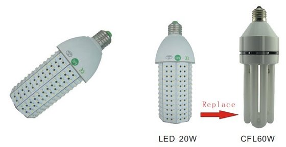 Environment Protection 73 * 160mm SMD 3528 E40 E27 20W Corn LED Lamp High Brightness For Warehouse