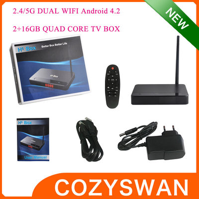 Full High Definition 1080p 3D Android Smart TV Box H5 Cortex A9 1.6GHZ Bluetooth V4.0