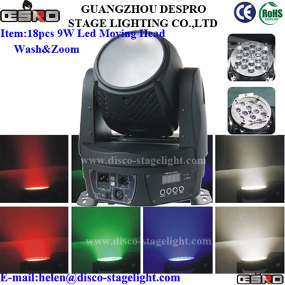 DMX512 LED Moving Head Wash Professional Stage Light With Zoom