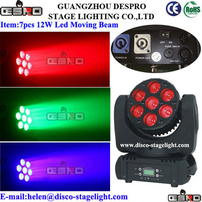 DMX Disco Stage Light 7pcs 15W RGBW Led Moving Head Beam