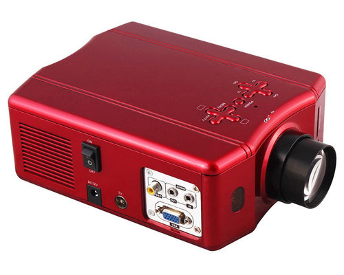 HDMI Portable Home Theaters Projectors Red 1400 Lumens with 50W LED Lamp