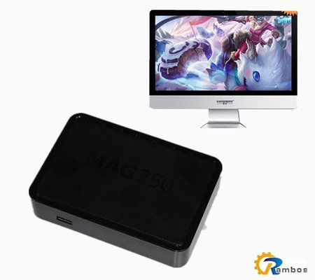 Portable MAG250 Linux System IPTV Set Top Box High Definition RS-ID17 Media JavaScript API