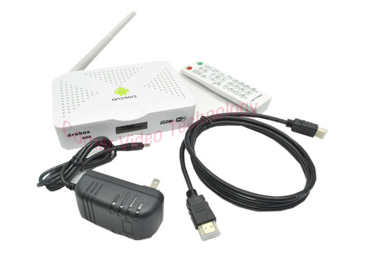 English Arabic IPTV Box Arabox 600 Android TV With 4G ARM , RJ-45 Network LAN And 250v Rate Voltage