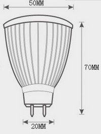 3W Mr16 White Led Spotlight Lamp 240lm - 270lm COB for Stage
