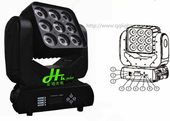 9pcs led moving head beam lights