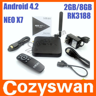 16GB ROM Minix Neo X7 RK3188 Quad Core Android Smart TV Box WIfi Bluetooth 4.0 Google Box for TV