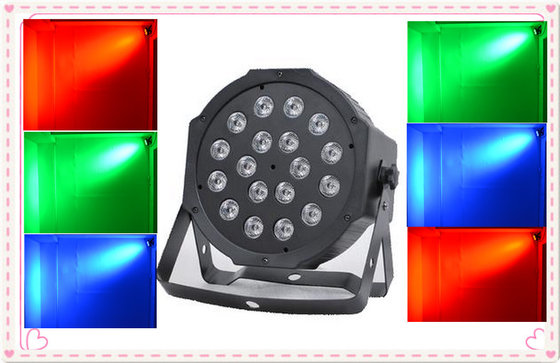 Plastic 1W / 3W*18Bulbs Brightness LED Flat Par Lights For Family Party