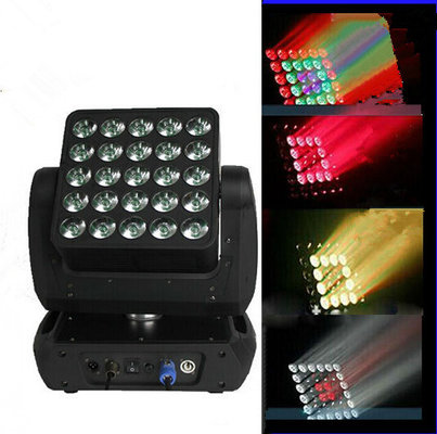 Black / White Case LED Moving Head Light 25 x 12w Matrix for KTV