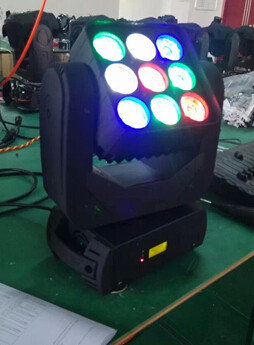 4in1 RGBW Matrix Moving Head Wash Light Black Case LED 9 x 10W For Theatre
