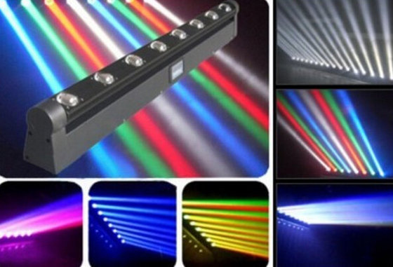 Black Bar Four-colors LED Moving Head Light Red Green Blue White 8PCS 10w Cree Bulbs