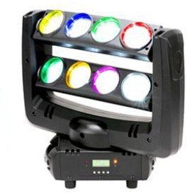Black Case LED Double Row 8-eyes 4-In-1 RGBW  Unlimited Spider Moving Head Beam Light