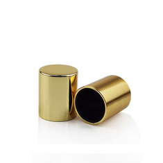 China Luxury Perfume Package Custom Engraved Logo Cylinder Shaped Spray Perfume Gold Zinc Alloy Metal Cap supplier