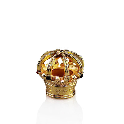 Luxury Saudi Arabic Antique Fancy Luxurious Zamac Metal Zinc Alloy Perfume Bottle With Crown Shaped Cap 15fea supplier