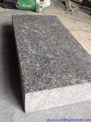 G684 Fuding Black Granite Basalt  Small Slab Tile Polished Flamed Leather Finished