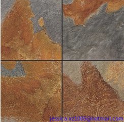 China Cheapest Natural Rusty Rust Yellow Slate Tile Floor roof tile