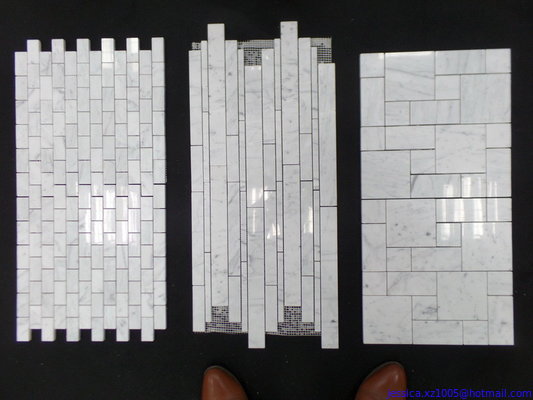 White Marble Mosaic,Herribone Mosaice,Hexagon Mosaic,Basket Wave Design Mosaic