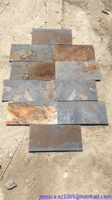 China Cheapest Natural Rusty Rust Yellow Slate Tile Floor roof tile