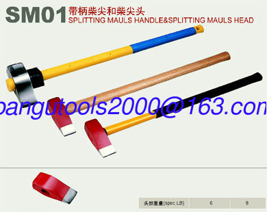 SM01 Splitting Mauls & Wedge, 36" Wooden or Hickory handle