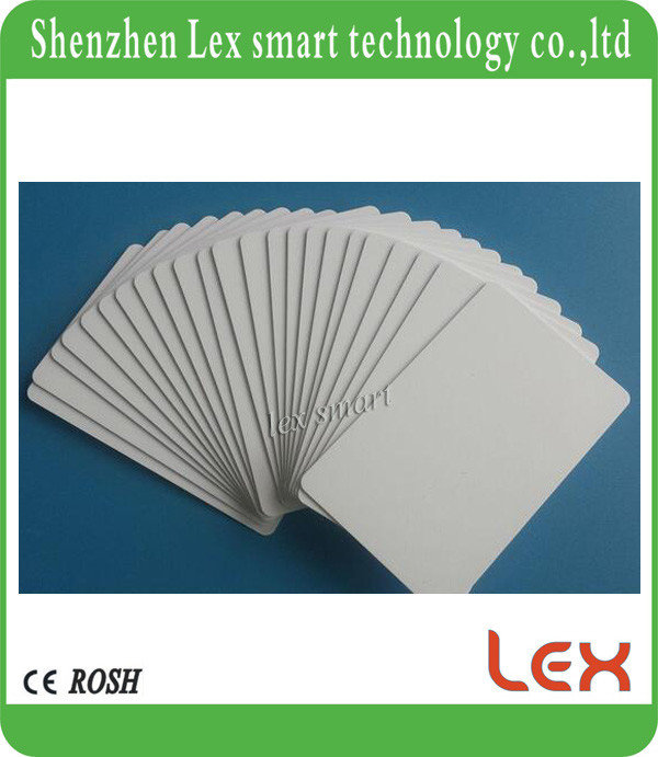 smart card manufacturers making High Quality FM11RF08 13.56MHZ ISO14443A white plastic smart pvc ic chip cards
