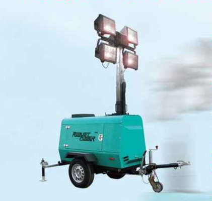 Hydraulic mast telescopic pole metal halide light tower mobile manufacture