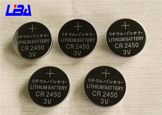 High Capacity Button Cell Battery , High Energy Density Cr2450 3v Battery