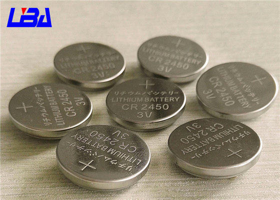 600mAh CR2450 Button Mno2 Lithium Ion Battery Silver Color 6.4g