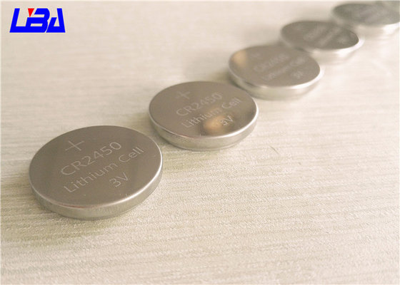Standard  Cr2450 Lithium Battery , 3V 600maH LiMnO2  Coin Cell Battery