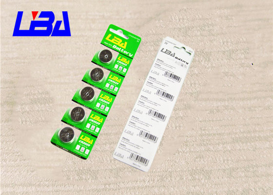 Electronics Button Cell 3 Volt Battery , Lithium Coin Battery In Card Package 190mAh