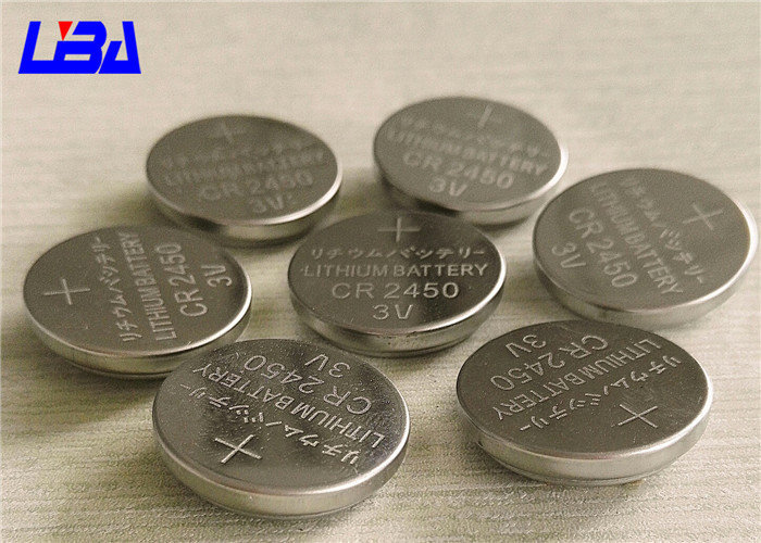 600mAh CR2450 Button Mno2 Lithium Ion Battery Silver Color 6.4g