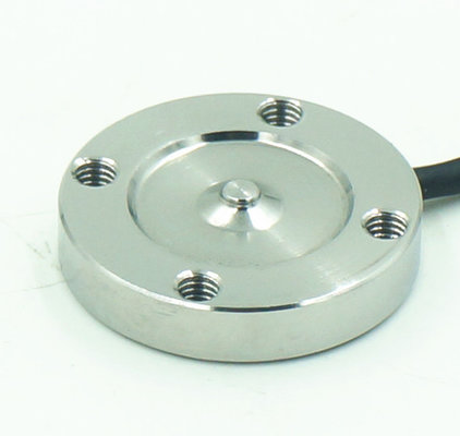B115 miniature compression force sensor with capacity as 500N/50kg thin load cell with assemble threaded holes