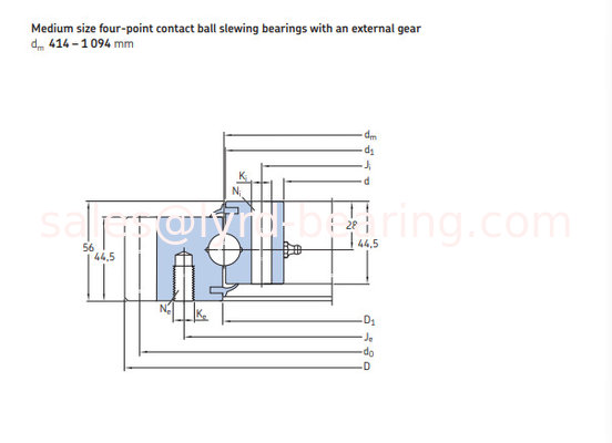 RKS.061.20.0414 SKF Slewing bearing with external gear ,342x504x56mm