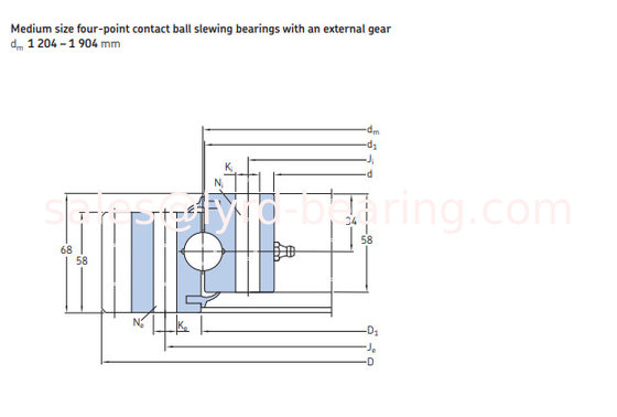 RKS.061.30.1904 SKF Slewing bearing with external gear ,1796x2073.4x68 mm