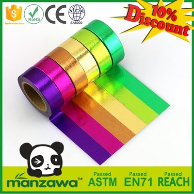 1.5cm*10m multicolor washi tape customizable size adhesive paper tape tear by hand removeable paper tape